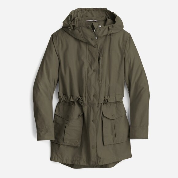 J. Crew | Jackets & Coats | J Crew Raincoat Olive Green Color With ...